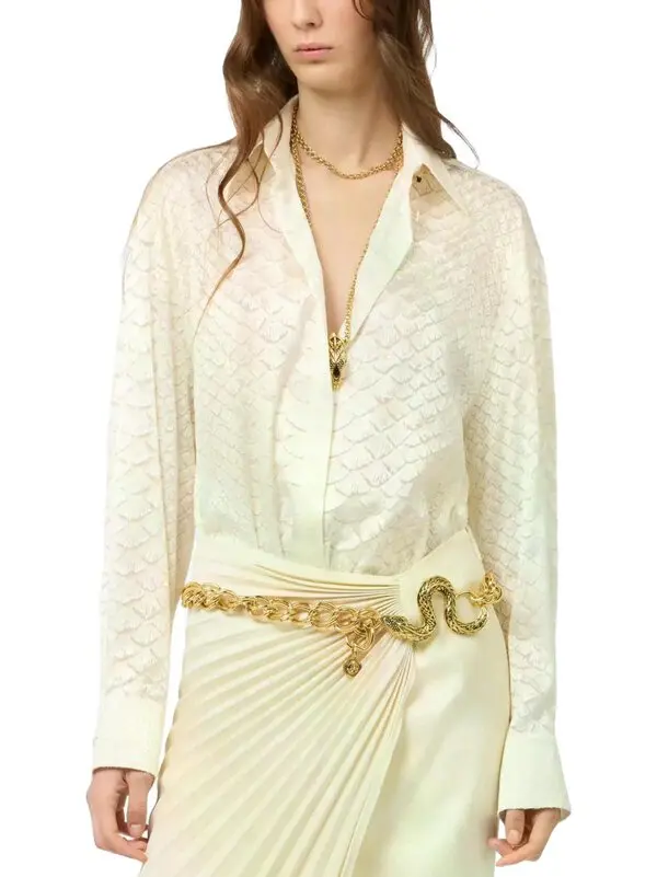 Roberto Cavalli Serpentine Print Shirt - Neutrals