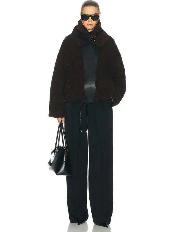 Sportmax Filtro Faux Short Hair Jacket - Chocolate