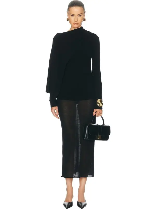THE SEI Scarf Sweater - Black