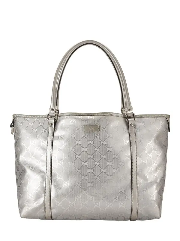 Gucci Gg Imprime Supreme Joy Tote - Silver