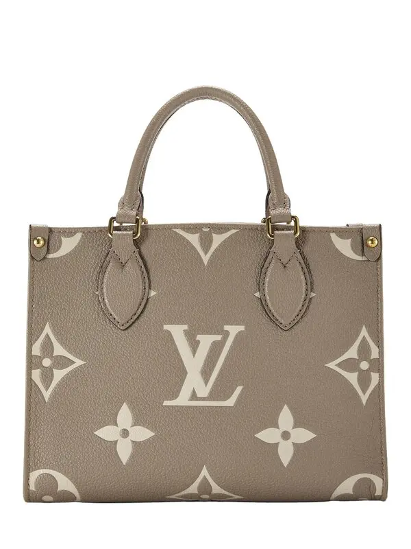 LOUIS VUITTON Dove & Cream Giant Monogram Empreinte On The Go - Grey