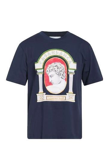 Casablanca T-shirt Size Organic Cotton - Navy