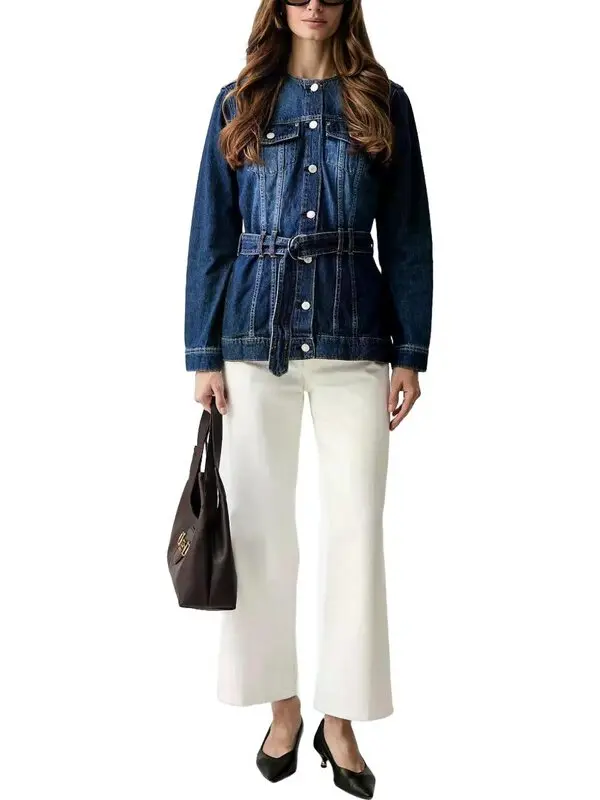 Guess Yuna Belted Denim Jacket - Blue