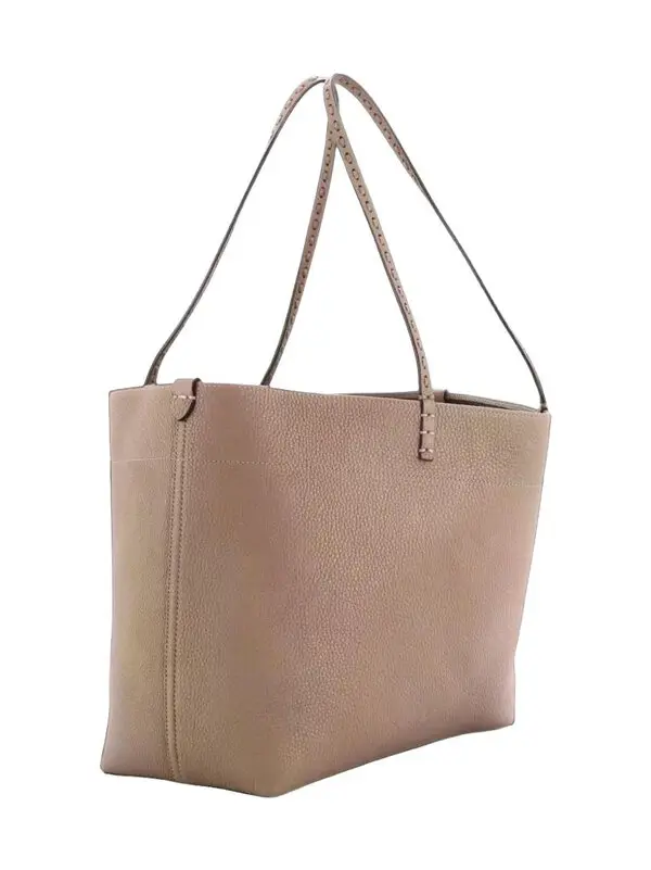 Fendi Selleria Roll Shopping Leather Large Tote Bag - Grey