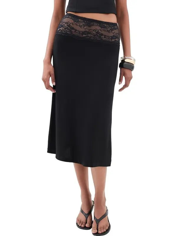 Lioness First Kiss Midi Skirt - Noir