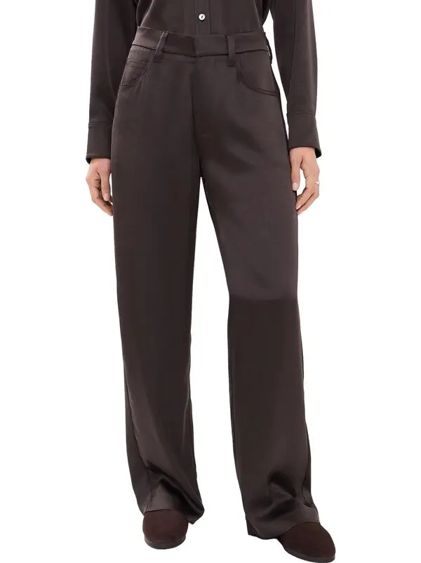 Citizens Of Humanity Brynn Satin Trousers - Espresso