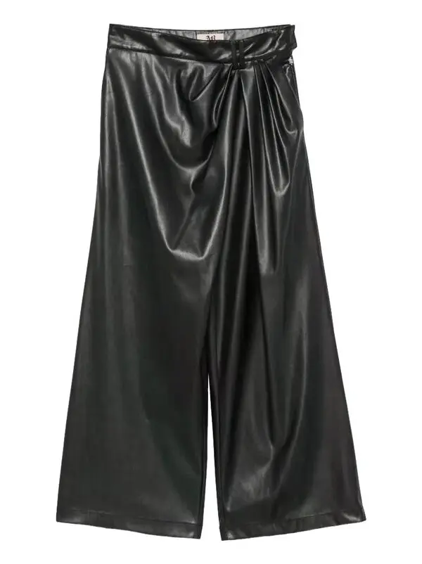 ANIYE BY Caly Draped Faux-leather Trousers - Black
