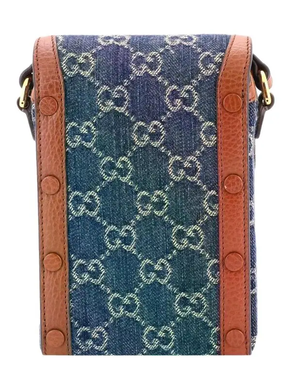 Gucci Horsebit 1955 Gg Denim Mini Crossbody Bag - Blue