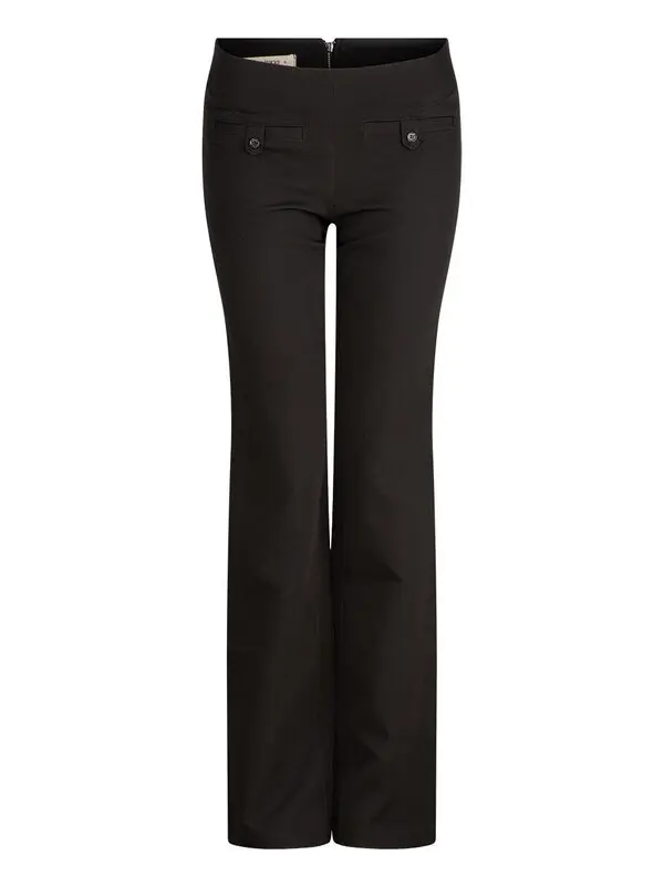 LOVE AND NOSTALGIA The Motor Running Loop And Button Front Pant - Black
