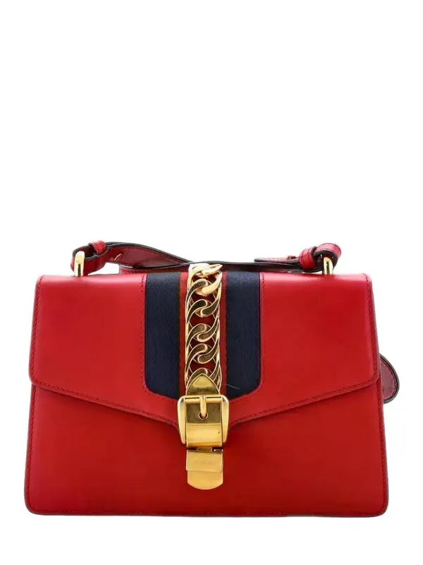Gucci Sylvie Leather Small Shoulder Bag - Red