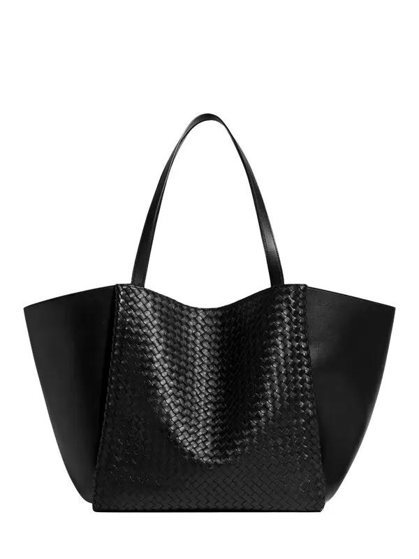 Bottega Veneta Large Nappa Leather Corso Shoulder Bag - Black