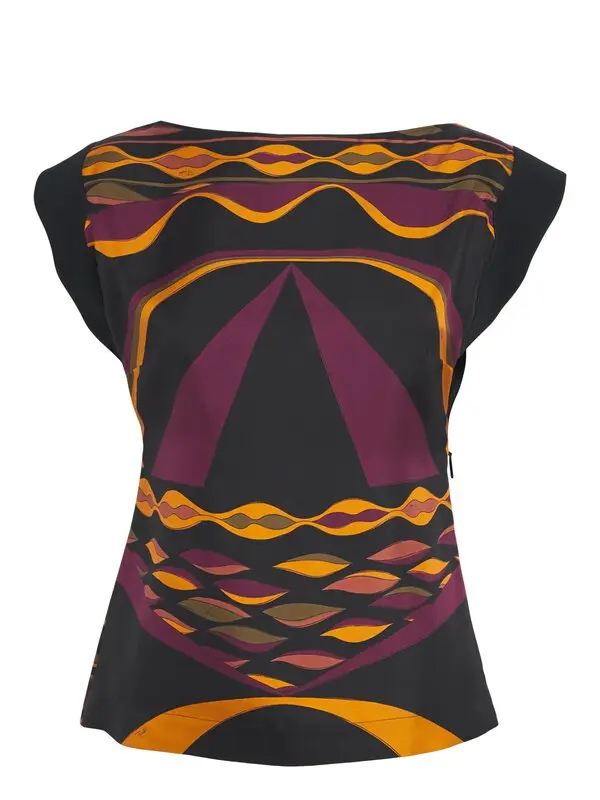 Emilio Pucci Silk Dune Print Blouse - Orange