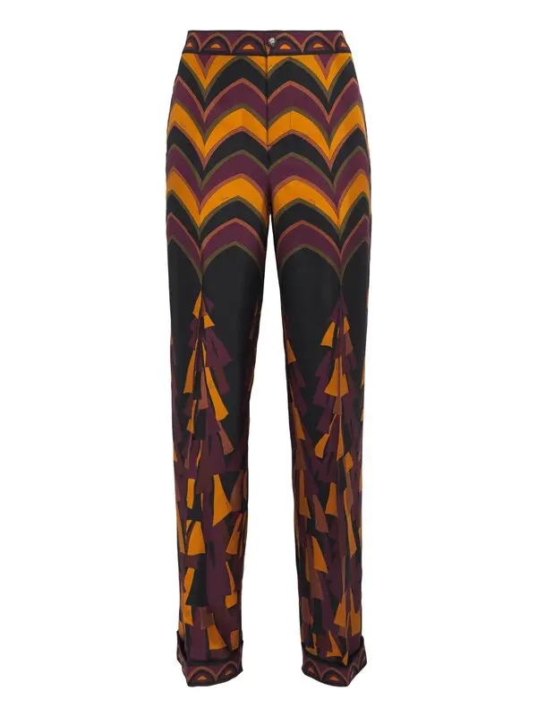 Emilio Pucci Silk Baiadera Print Wide-leg Trousers - Orange