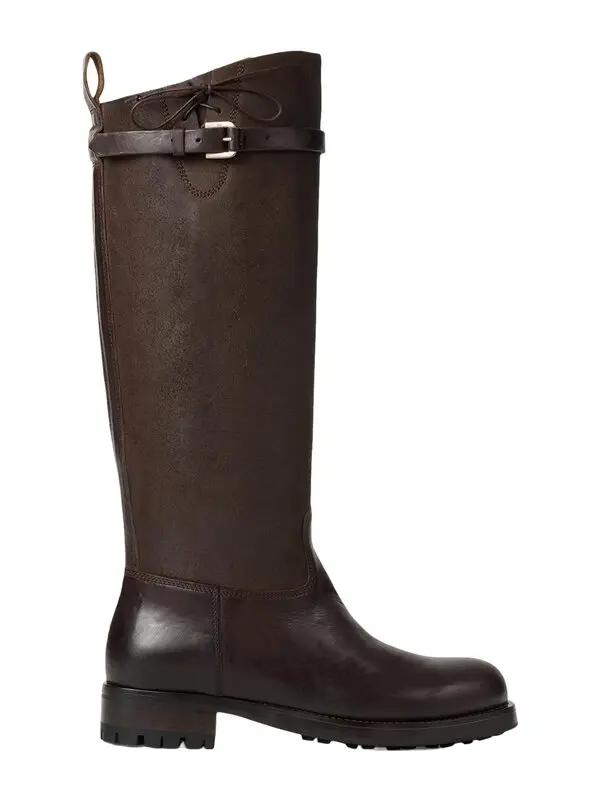 Ralph Lauren Vachetta Leather Ward Engineer Boots - Brown