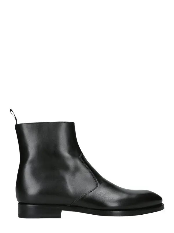 Magnanni Leather Zip-up Ankle Boots - Black