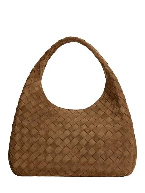 Bottega Veneta Medium Leather Campana Shoulder Bag - Neutral