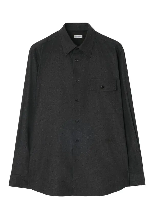 Burberry Wool-cashmere Overshirt - Grey