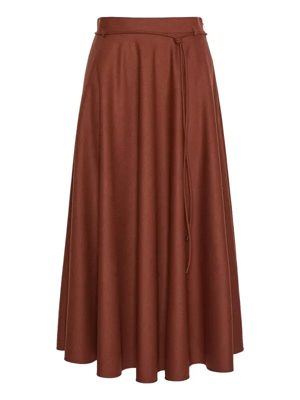 Max Mara Stretch-cashmere Foule Midi Skirt - Red