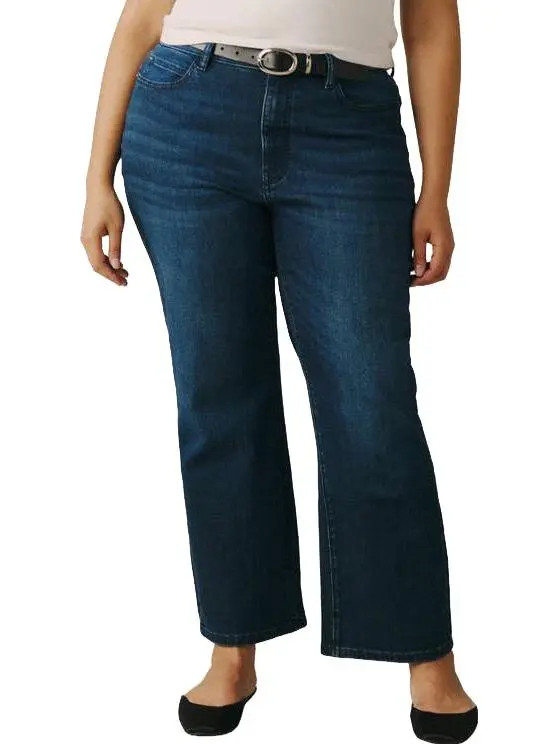 Warp + Weft Vancouver Mid Rise Straight Leg Jeans - River Run