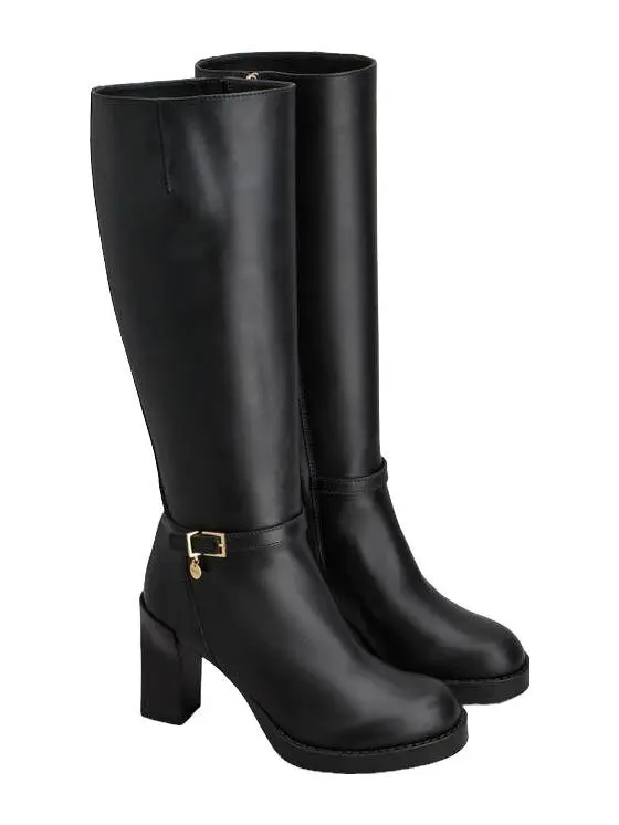 TOD'S Gomma Buckle Knee High Boot - Nero