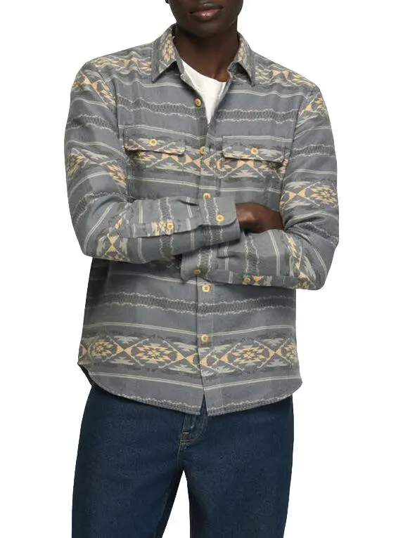 Lucky Brand Humboldt Jacquard Utility Shirt - Blue Multi