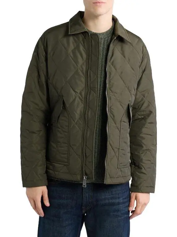 SCHOTT Quilted Down Shirt Jacket - Olive