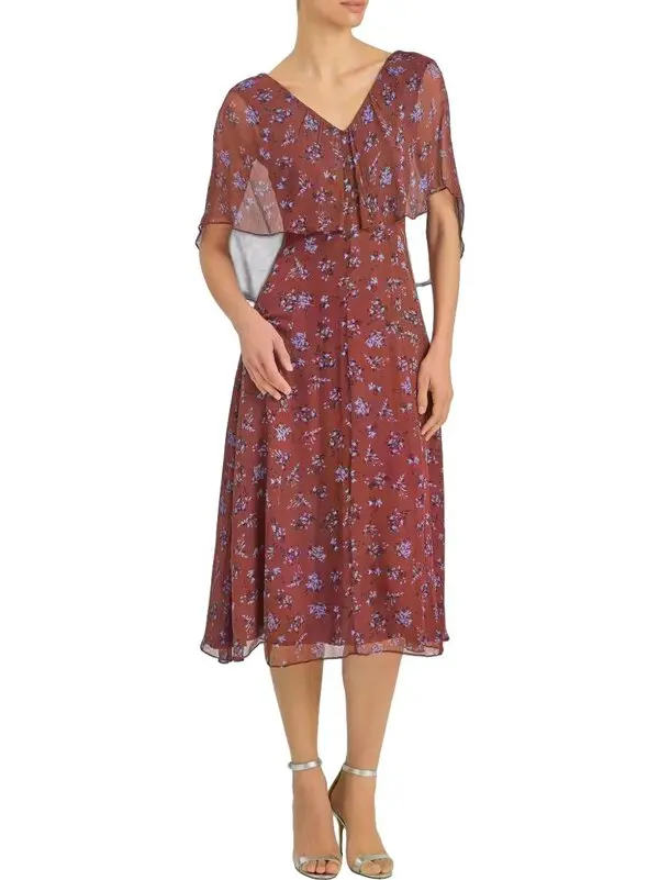 MARKARIAN Marina Floral-print Midi Dress - Red