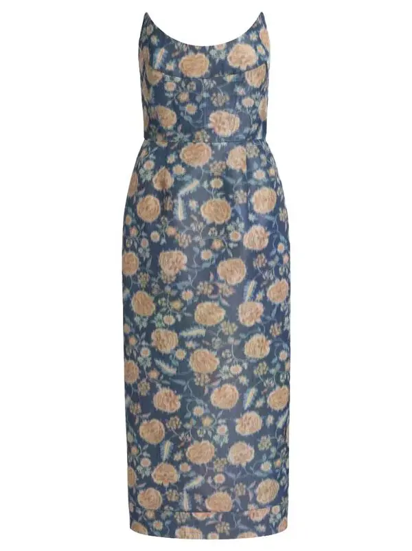 MARKARIAN Cypress Ikat-print Midi Dress - Blue