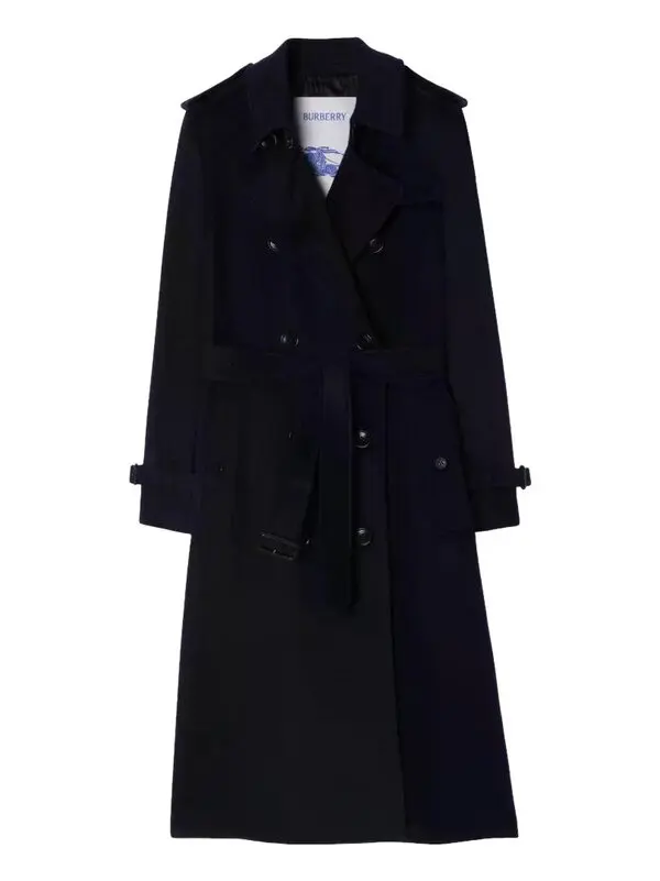 Burberry Long Cashmere Kensington Trench Coat - Blue