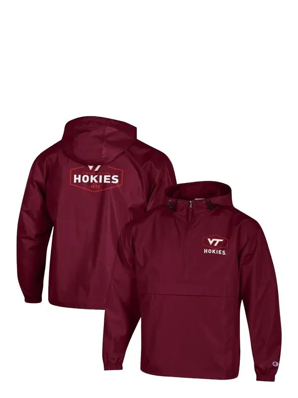 Champion Virginia Tech Hokies Delay Packable Half-zip Jacket - Maroon
