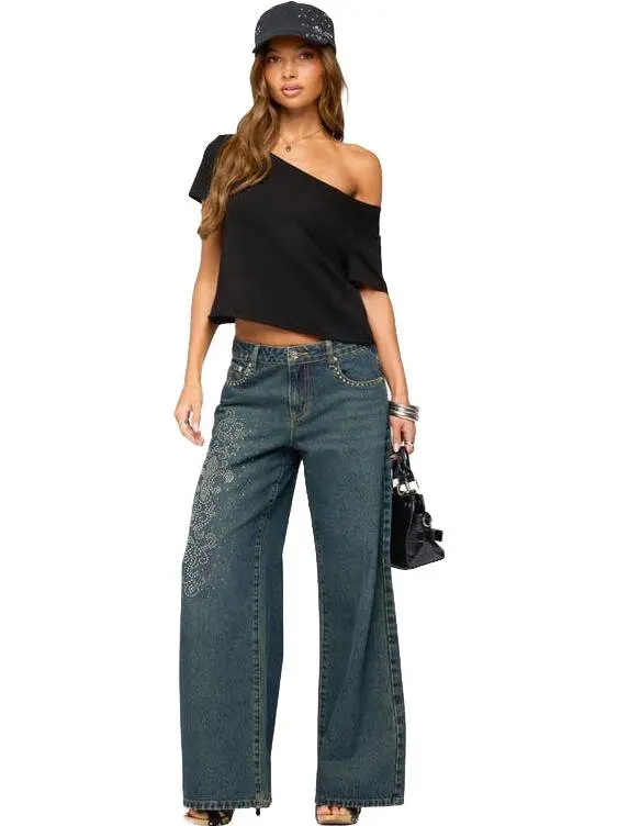 EDIKTED Dosie Off The Shoulder Top - Black