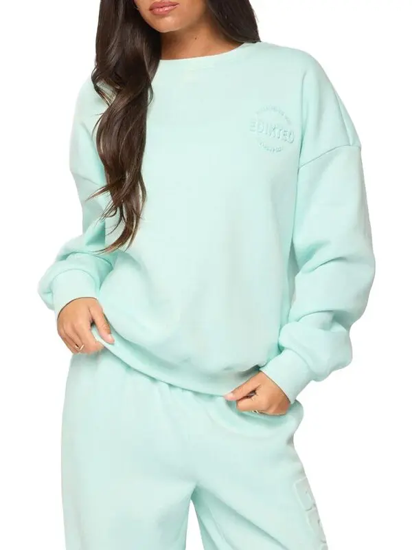 EDIKTED Alysa Oversized Sweatshirt - Aqua