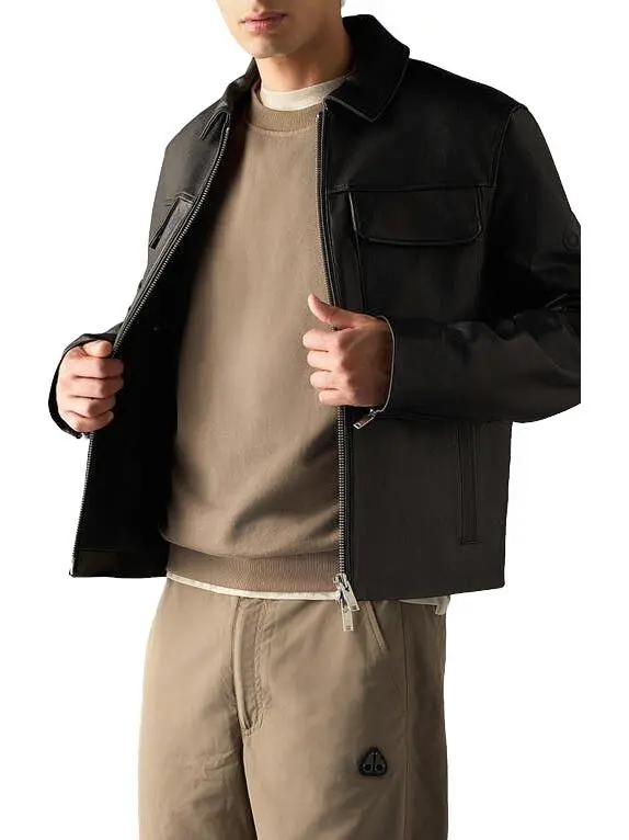 Moose Knuckles Jacques Leather Jacket - Black
