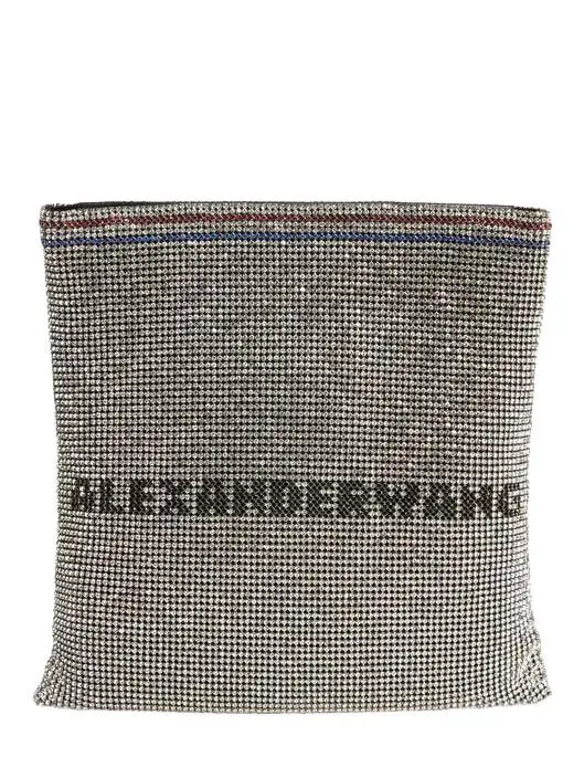 Alexander Wang Wanglock Rhinestone Clutch - Silver