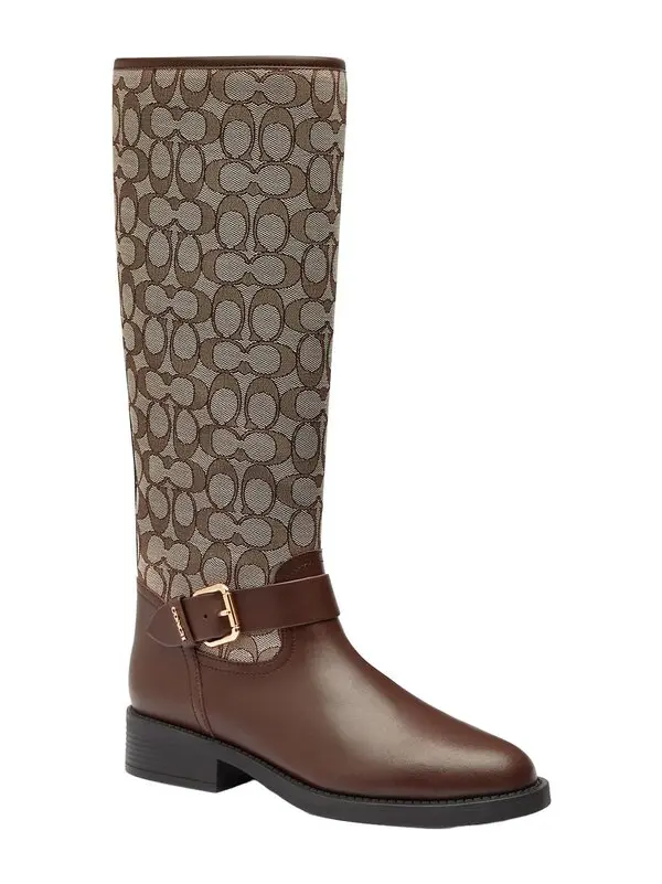 COACH OUTLET Riding Boot In Signature Jacquard - Oak/maple