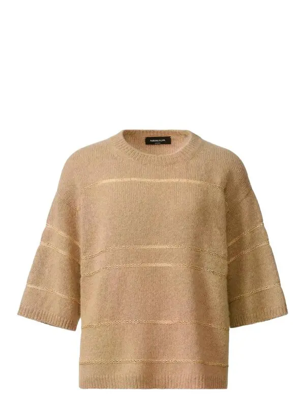 Fabiana Filippi Striped Short-sleeve Sweater - Neutrals