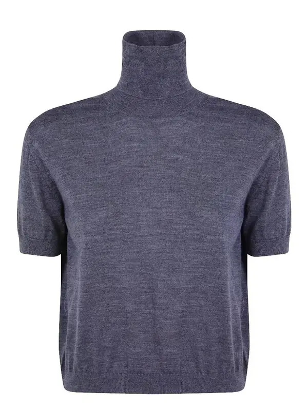 N°21 Short-sleeve Turtleneck Sweater - Grey