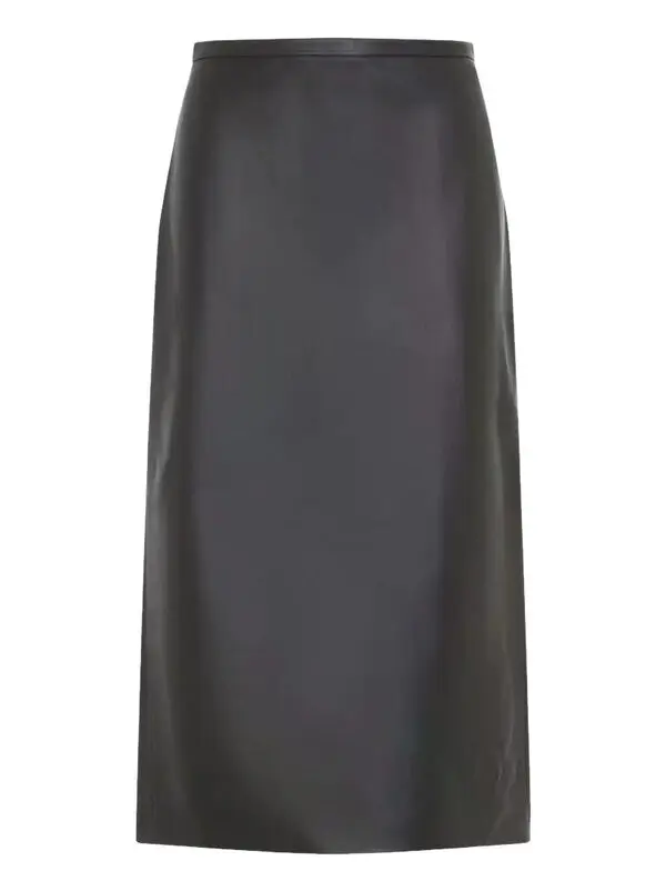 Co Leather Midi Pencil Skirt - Brown