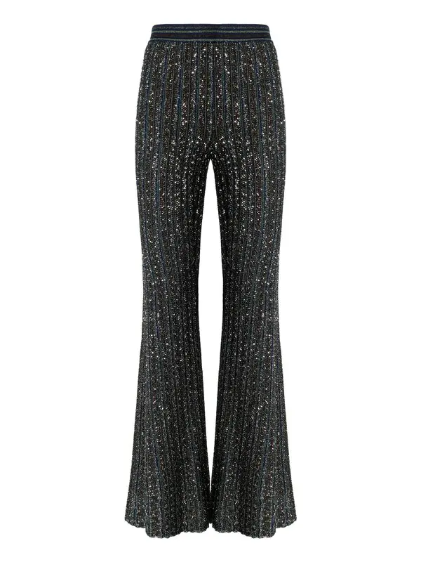 Missoni Striped Flared Trousers With Sequins - Multicoloured
