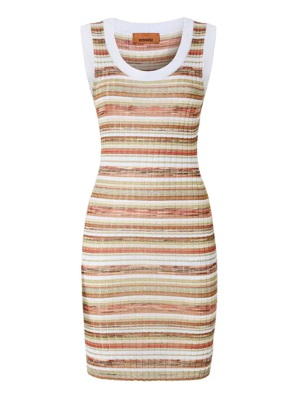 Missoni Sleeveless Ribbed Striped Mini Dress - Multicoloured