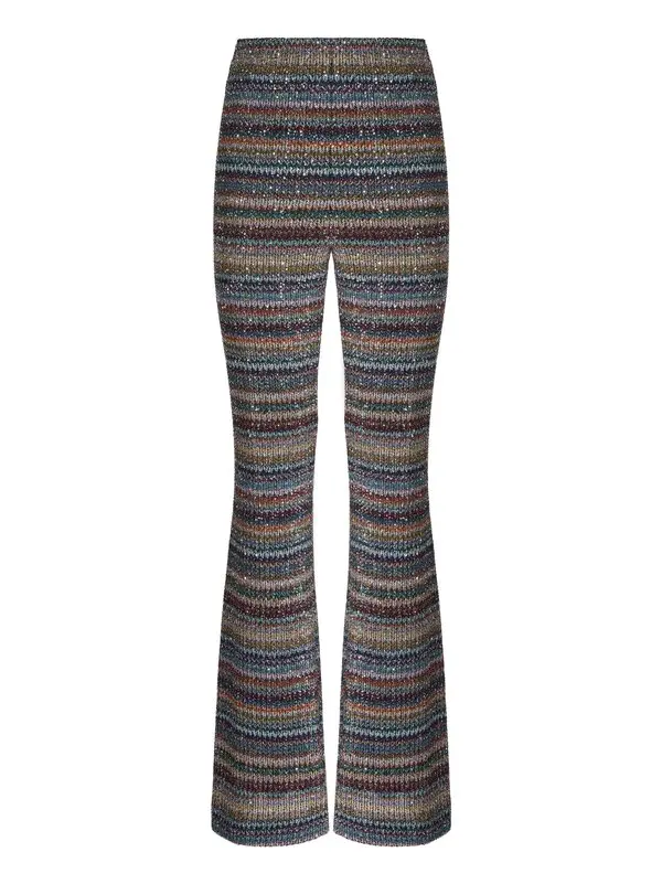 Missoni Flared Trousers In Textured Knit - Multicoloured