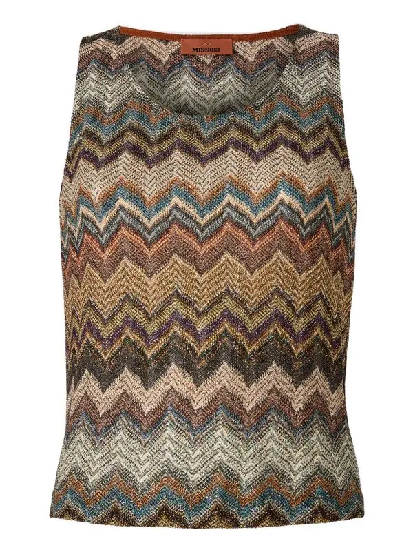 Missoni Zig Zag Top In Lamé Viscose - Multicoloured