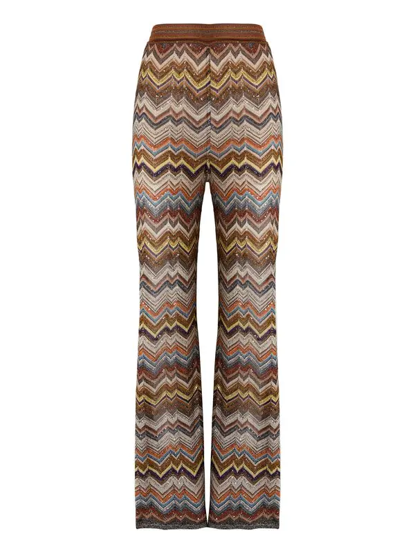 Missoni Palazzo Trousers With Striped Chevron Motif - Multicoloured