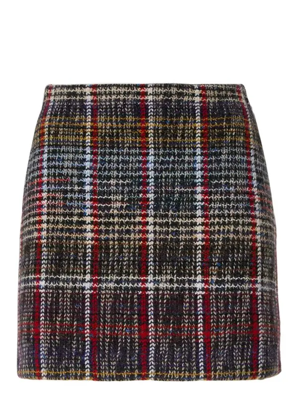 Missoni Pure Wool Mini Skirt With Check Motif - Multicoloured