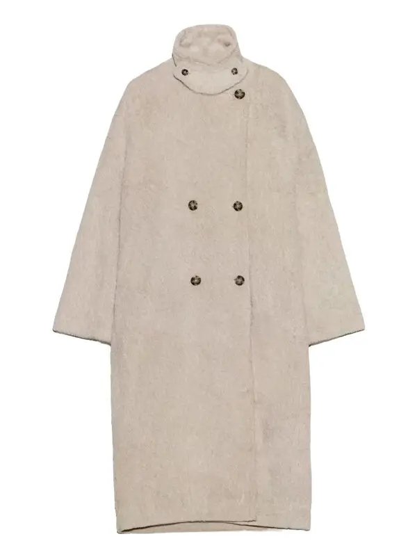 Bimba Y Lola Beige Fur Midi Coat - Neutrals
