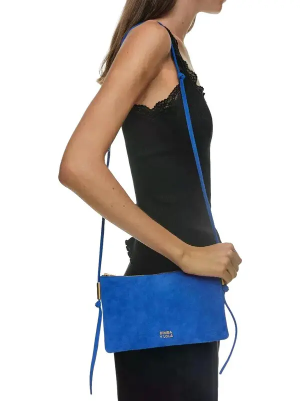 Bimba Y Lola Small Electric- Suede Clutch Bag - Blue