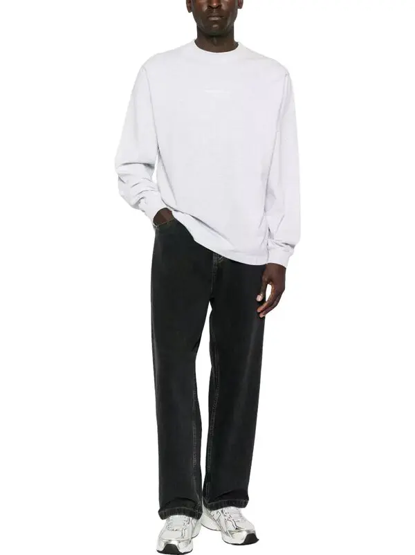 Alexander Wang Logo-print Long-sleeve T-shirt - Grey