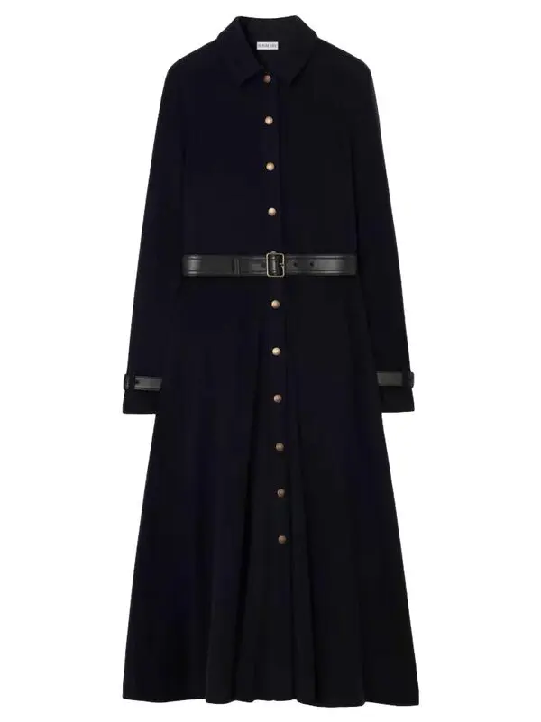 Burberry Wwool Shirt Dress - Blue