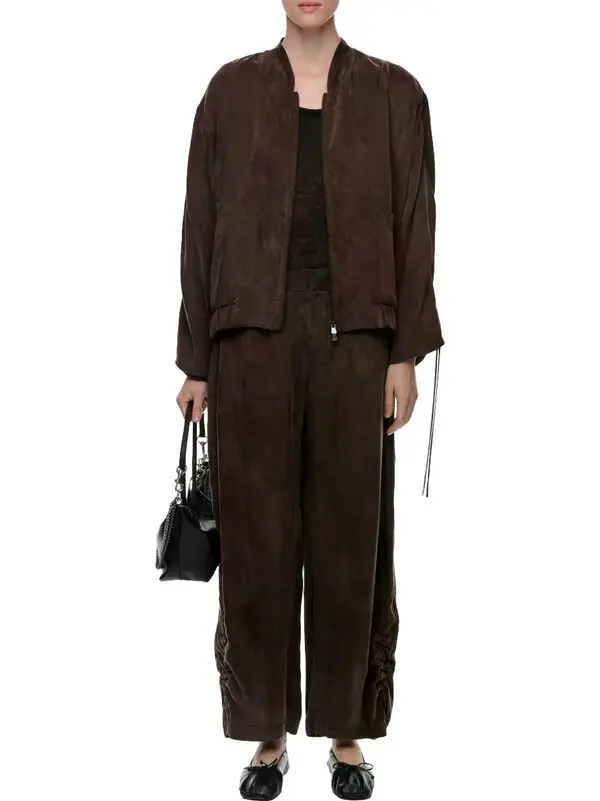 Bimba Y Lola Washed- Ruched Jogger Trousers - Brown