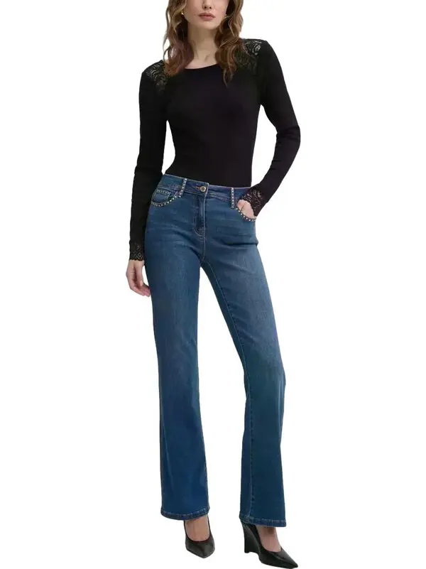 MORGAN Pnitra Studded Bootcut Jeans - Blue